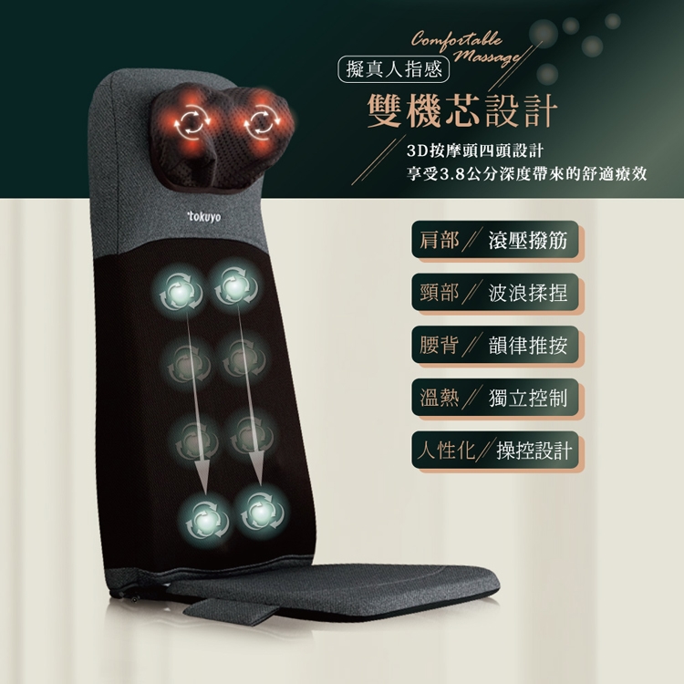 tokuyo 3D按摩背墊TH-575 x A咖美腿機 Pro TF-659|紓壓按摩|ETMall東森購物網