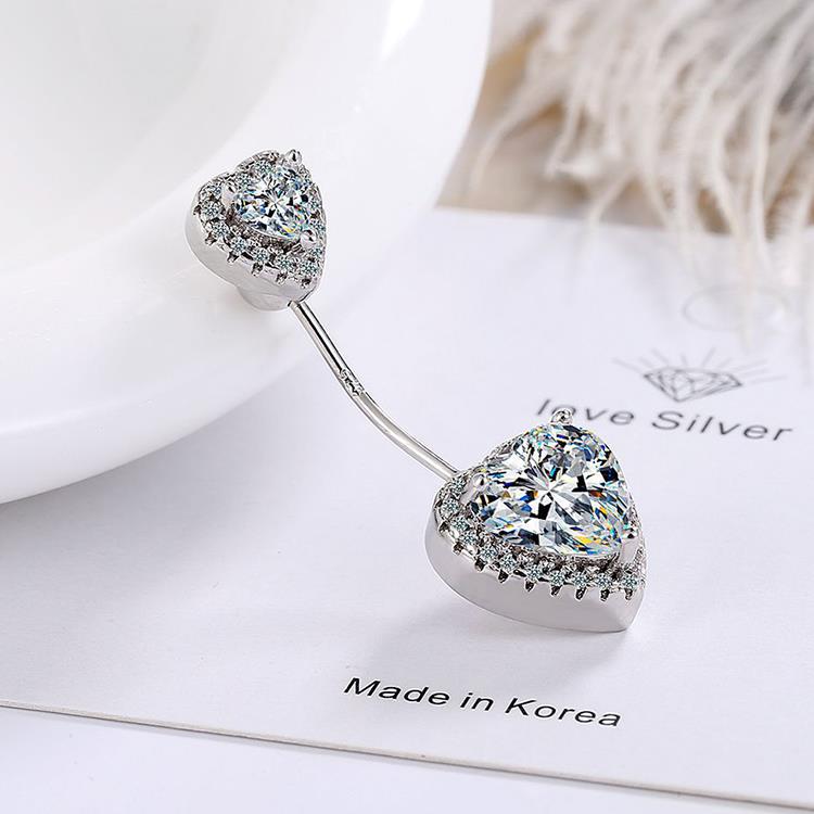 Jpqueen 純真愛心水鑽性感螺絲肚臍環(銀色)|吊飾/鑰匙圈/串珠|ETMall東森購物網