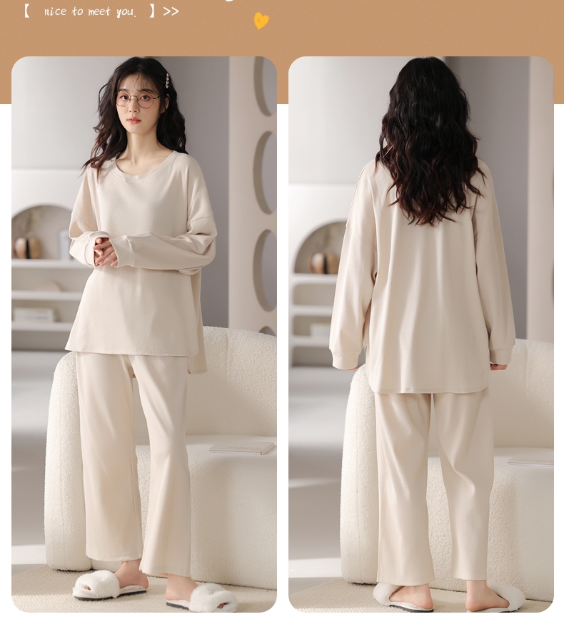 SCL促銷 華夫格布料款 秋冬睡衣 長袖褲 中大尺碼 居家睡衣長袖褲套裝 23467|長袖兩件睡衣褲|ETMall東森購物網