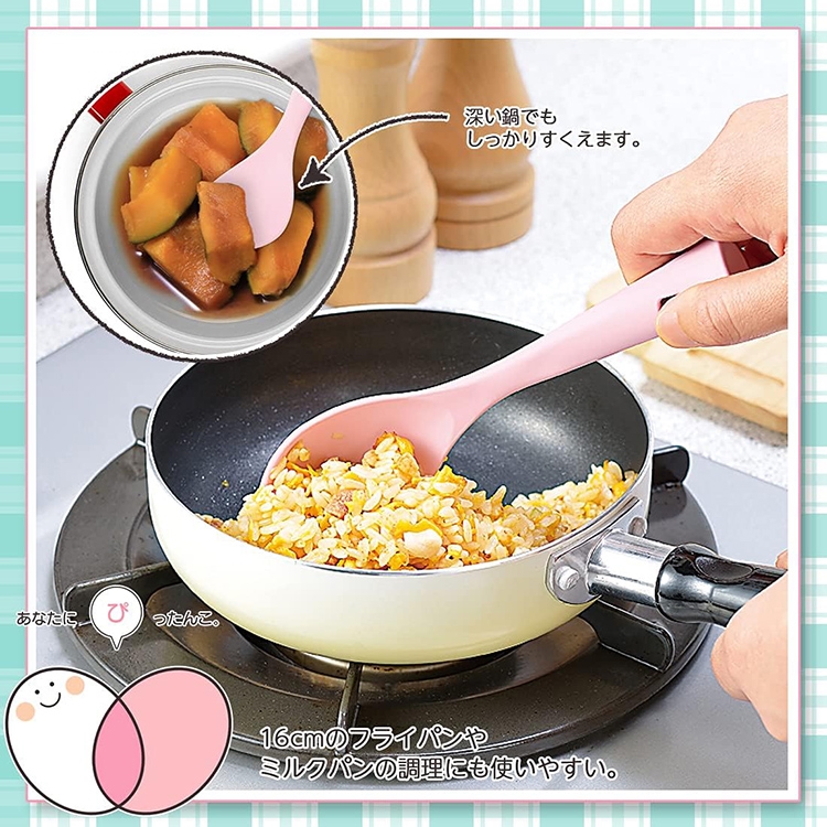日本製SHIMOMURA下村工業PITAKO不沾鍋牛奶鍋用攪拌料理湯匙17cm分食湯杓PC-203(耐140°C;附掛洞;可洗碗機)平杓 廚房 ...