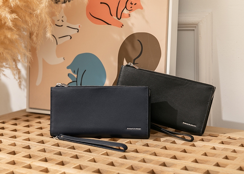 【金安德森】Anders 牛皮磁扣拉鍊長夾-夜空藍 |長夾|ETMall東森購物網