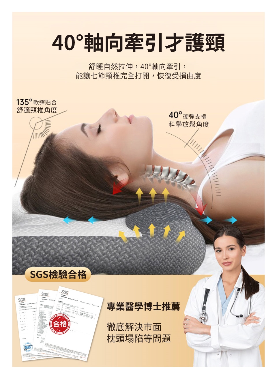 FOCA 日本暢銷 可水洗立體釋壓牽引太空枕(超值二入組)|纖維枕|ETMall東森購物網