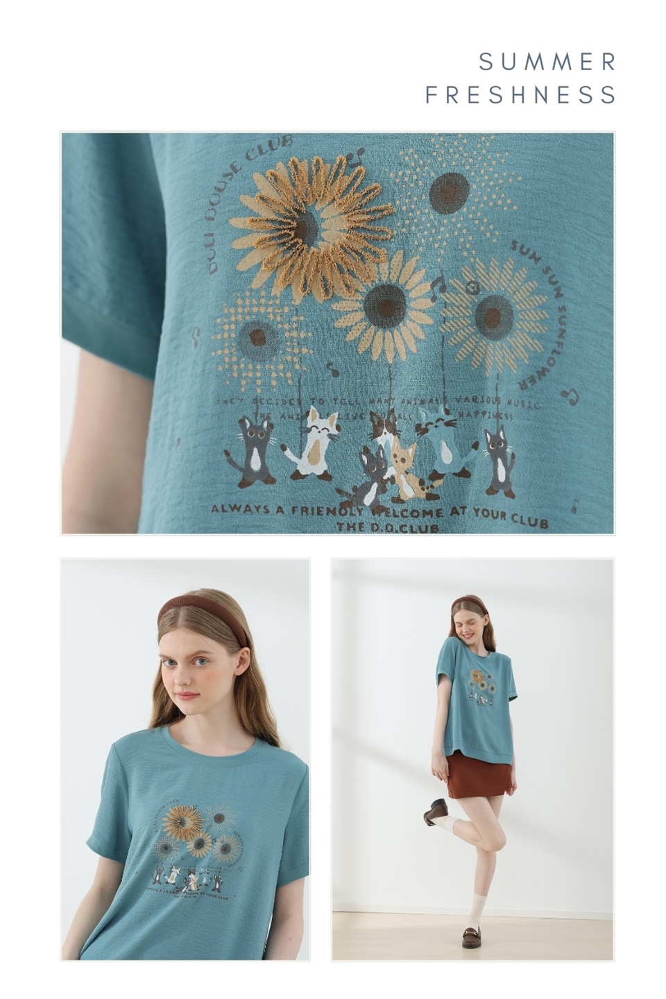 HsinGo輕柔沁涼手繪風精品立線繡上衣|上衣|ETMall東森購物網