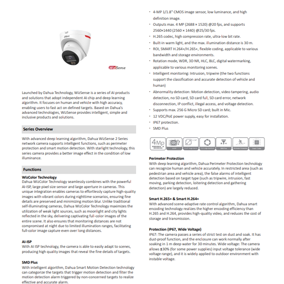 昌運監視器 大華 DH-IPC-HDW2449T-S-PRO 400萬畫素 4MP定焦眼球網路攝影機 智慧監控 高清晰度|昌運監視器 ...