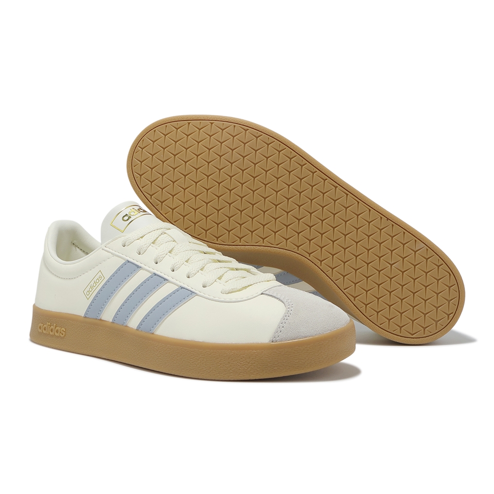 adidas 休閒鞋 VL Court 2.0 男鞋 女鞋 米 藍 復古 膠底 低筒 愛迪達 JH5063|休閒運動鞋|ETMall東森購物網