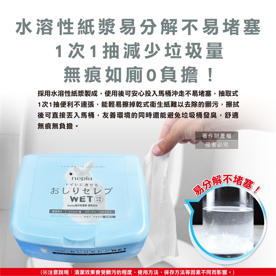 日本Nepia王子-超柔膚3重滋潤配方可分解抽取式濕式衛生紙40抽/盒(妮飄可沖馬桶濕廁紙,臀部貴族潔膚濕紙巾,按壓式密封盒可替換補充包)|濕式衛生紙|ETMall東森購物網