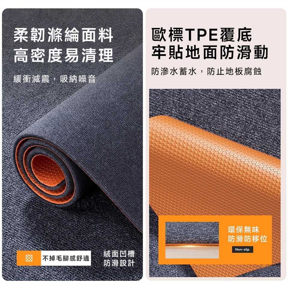 【Secaii設彩品牌店】隔音地墊 隔音地毯 防滑地墊 健身房地墊 玄關地墊 臥室地毯 辦公地墊 加厚9mm減震 防滑底面|地毯|ETMall東森購物網