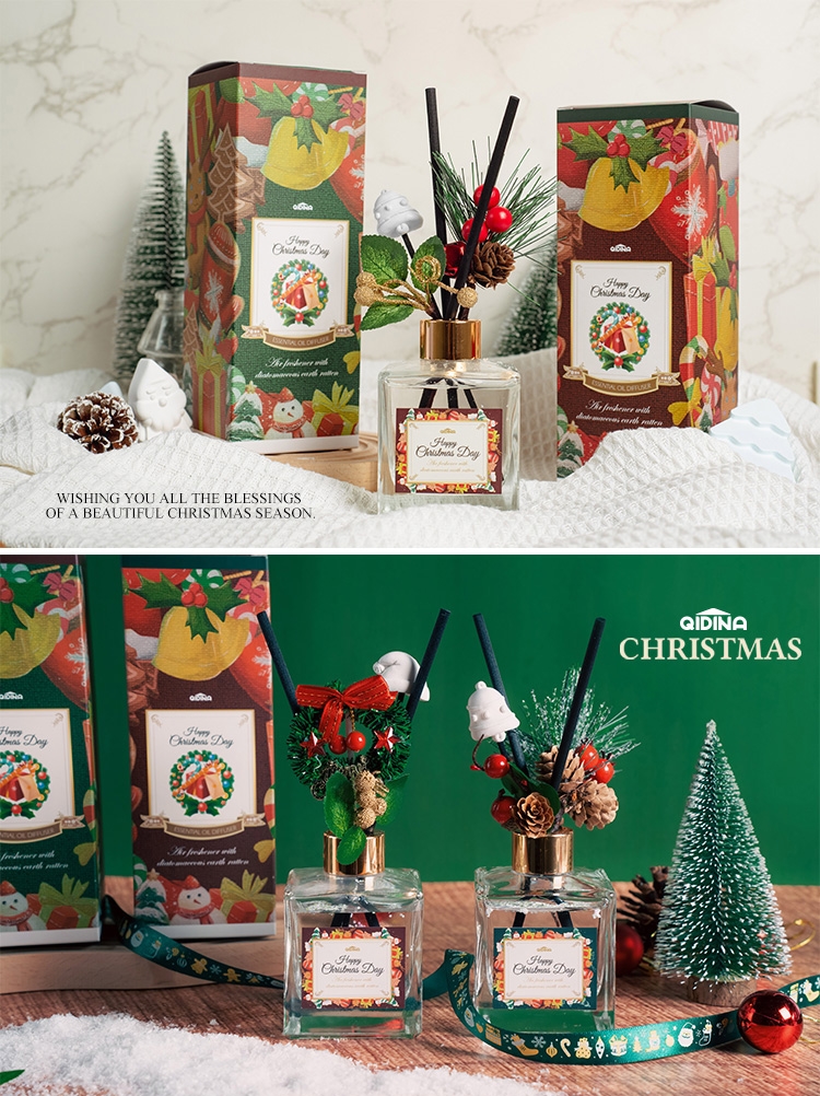 QIDINA 花圈/聖誕樹 聖誕擴香瓶+薑餅人補充瓶+聖誕袋組合⛄️兩款任選|交換禮物|ETMall東森購物網