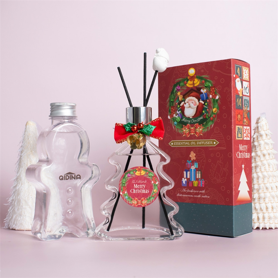 QIDINA 花圈/聖誕樹 聖誕擴香瓶+薑餅人補充瓶+聖誕袋組合⛄️兩款任選|交換禮物|ETMall東森購物網
