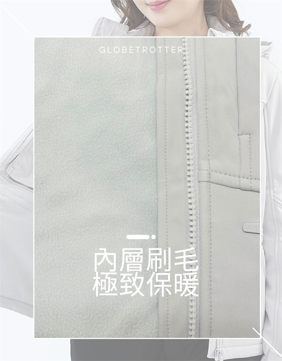 【遊遍天下】女款 GlobeTex防水防風保暖刷毛軟殼外套 (GJ23048) M-5L大尺碼 / 淺灰|連帽式外套|ETMall東森購物網