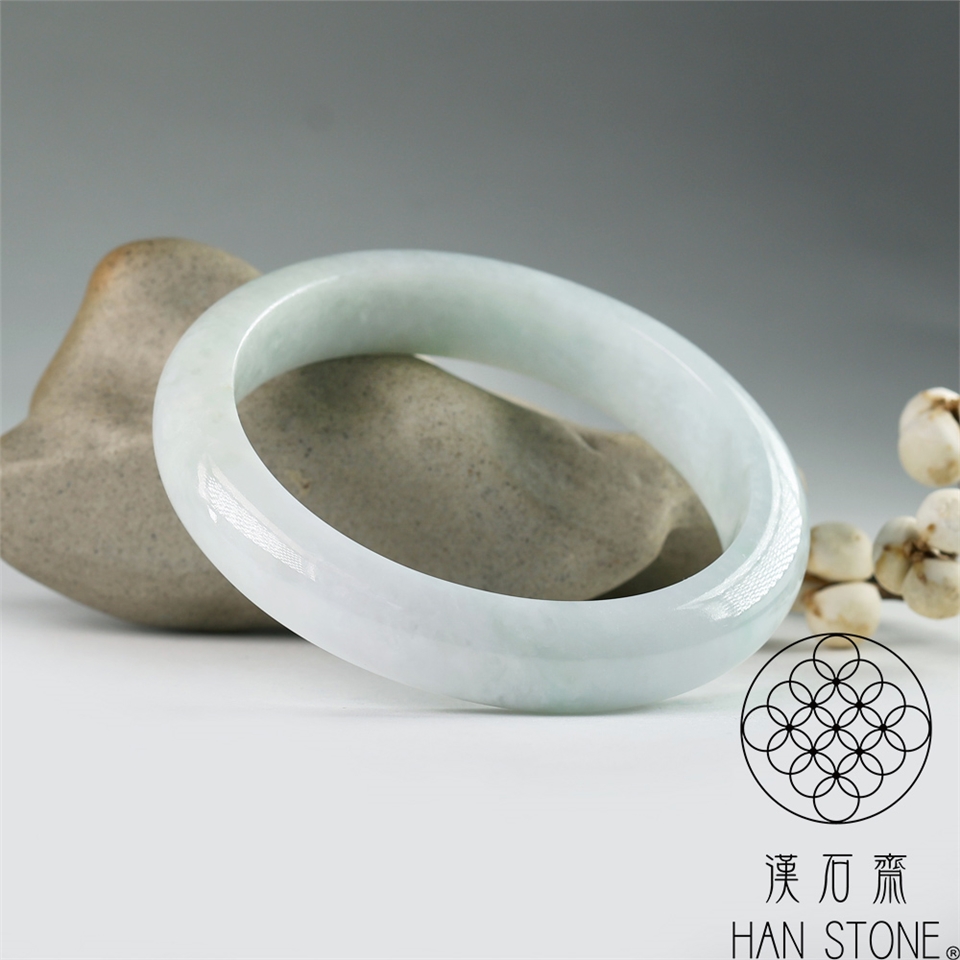 【漢石齋】天然翡翠A貨 手鐲玉鐲 飄花種 福 利 品(手圍18.3/ 版寬12.7mm)|18-18.9|ETMall東森購物網