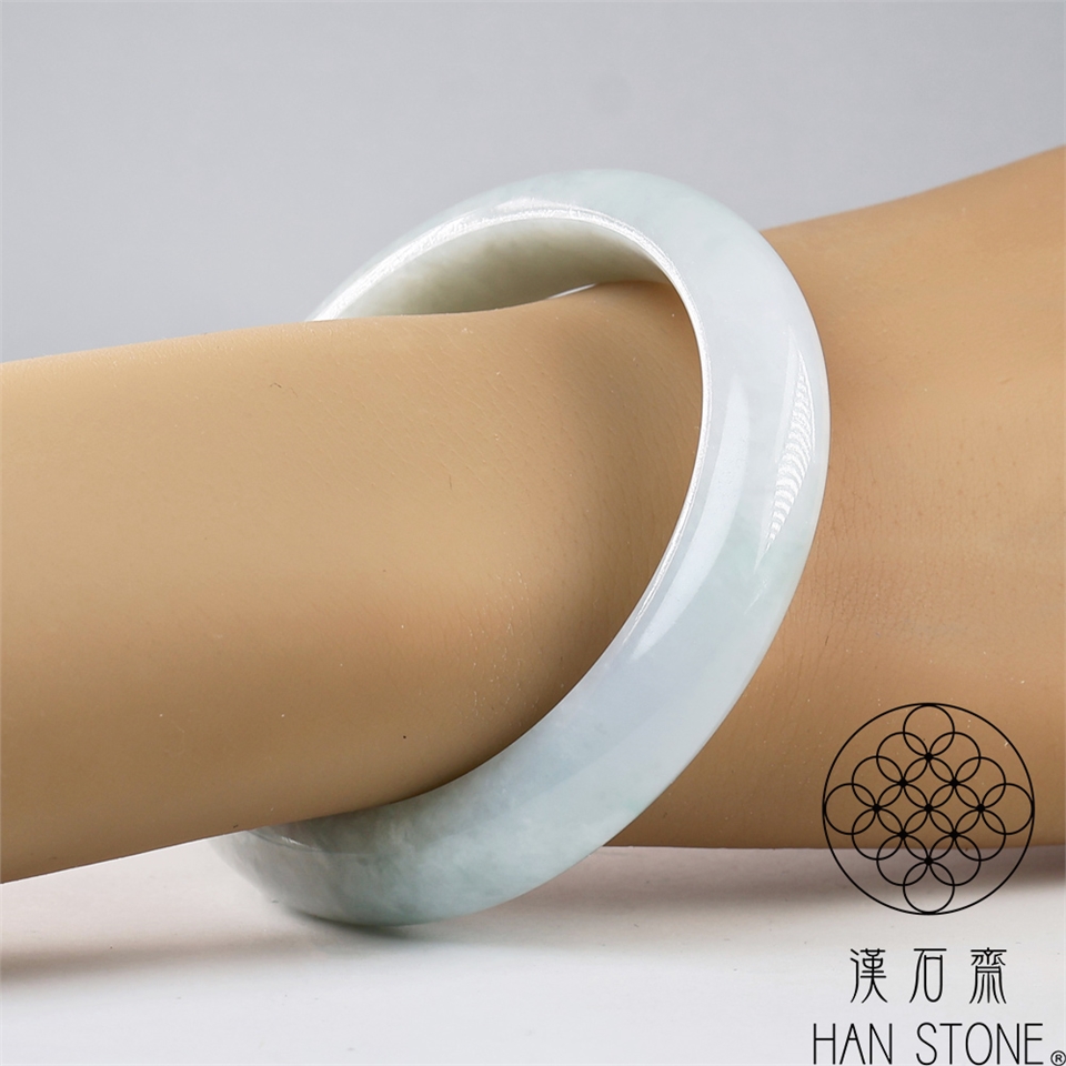 【漢石齋】天然翡翠A貨 手鐲玉鐲 飄花種 福 利 品(手圍18.3/ 版寬12.7mm)|18-18.9|ETMall東森購物網