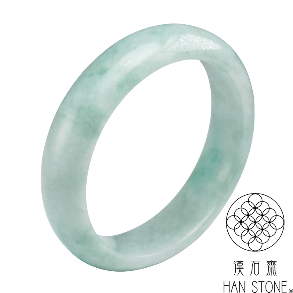 【漢石齋】天然翡翠A貨 手鐲玉鐲 飄花種(手圍17.5/ 版寬15.1mm)|17-17.9|ETMall東森購物網