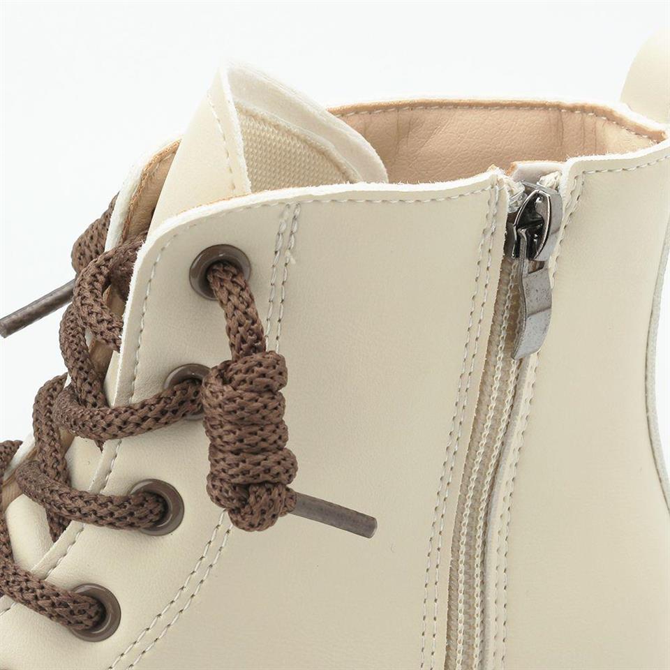 DOOK 側雙釦拉鍊馬靴 米 大童鞋 鞋全家福|童靴|ETMall東森購物網