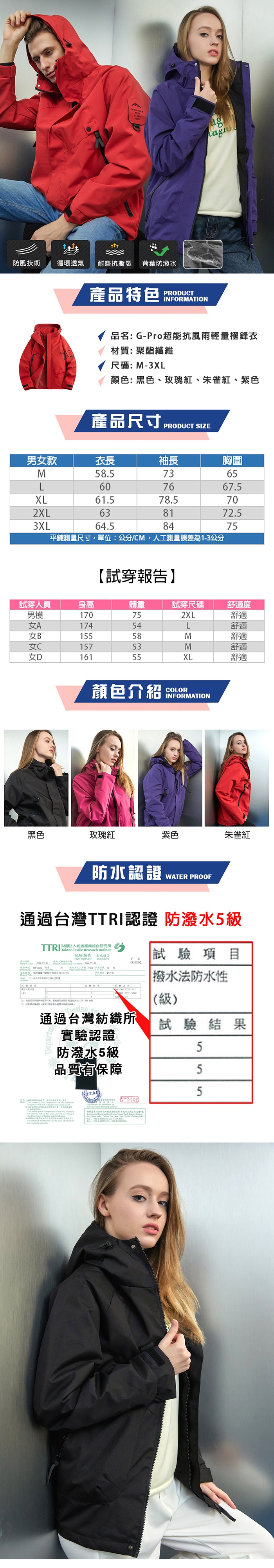 【KISSDIAMOND】Ultra G-Pro超能抗風雨輕量極鋒衣(防潑水/防風/衝鋒衣/衝鋒外套/14色/M-4XL/KDFJ-2518/960)|連帽式外套|ETMall東森購物網