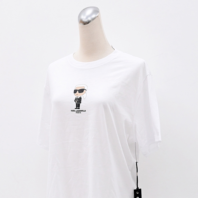 KARL LAGERFELD 卡爾 Q版老佛爺燙印公仔棉質短T恤.白|KARL LAGERFELD|ETMall東森購物網