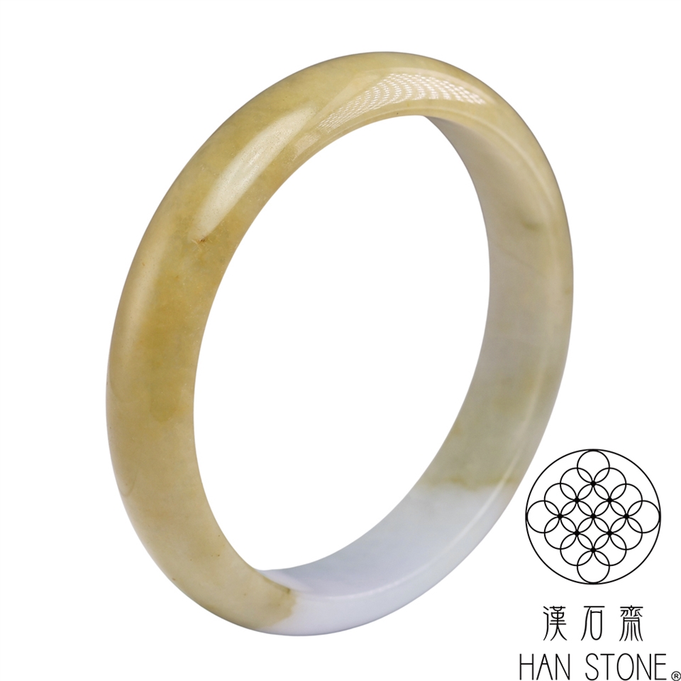 【漢石齋】天然翡翠A貨 手鐲玉鐲 黃翡種帶紫羅蘭(手圍18.7/ 版寬12.5mm)|18-18.9|ETMall東森購物網
