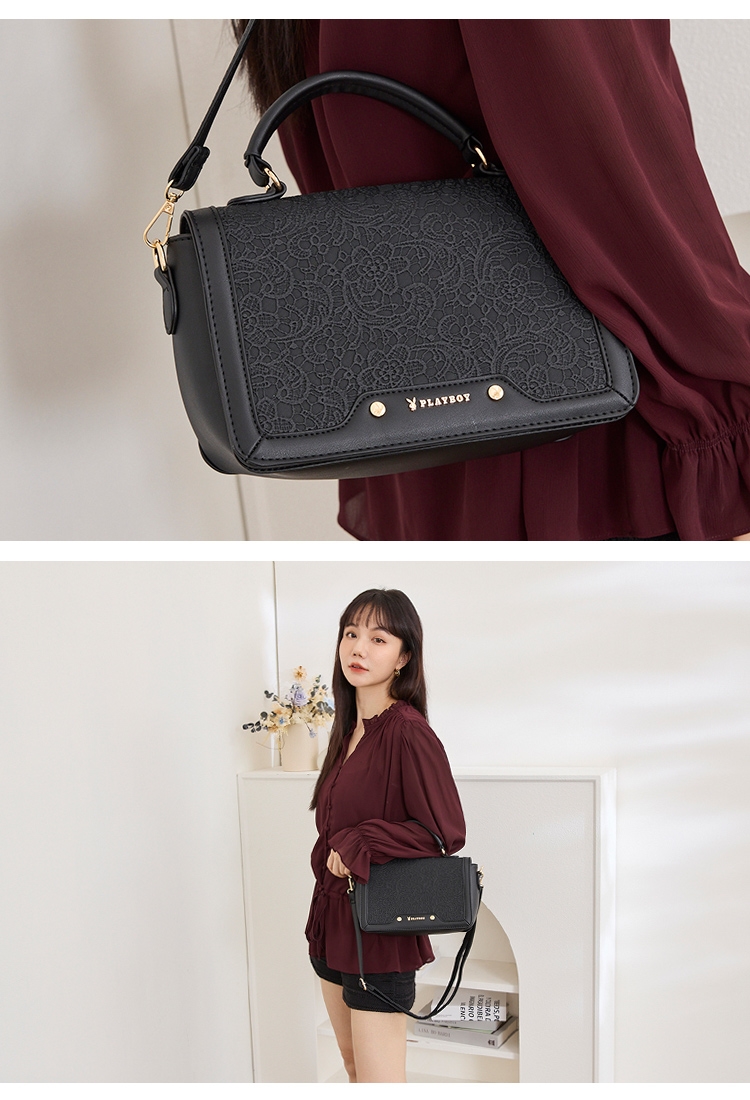 PLAYBOY - 斜背包 Poise系列 - 黑色|側背包|ETMall東森購物網