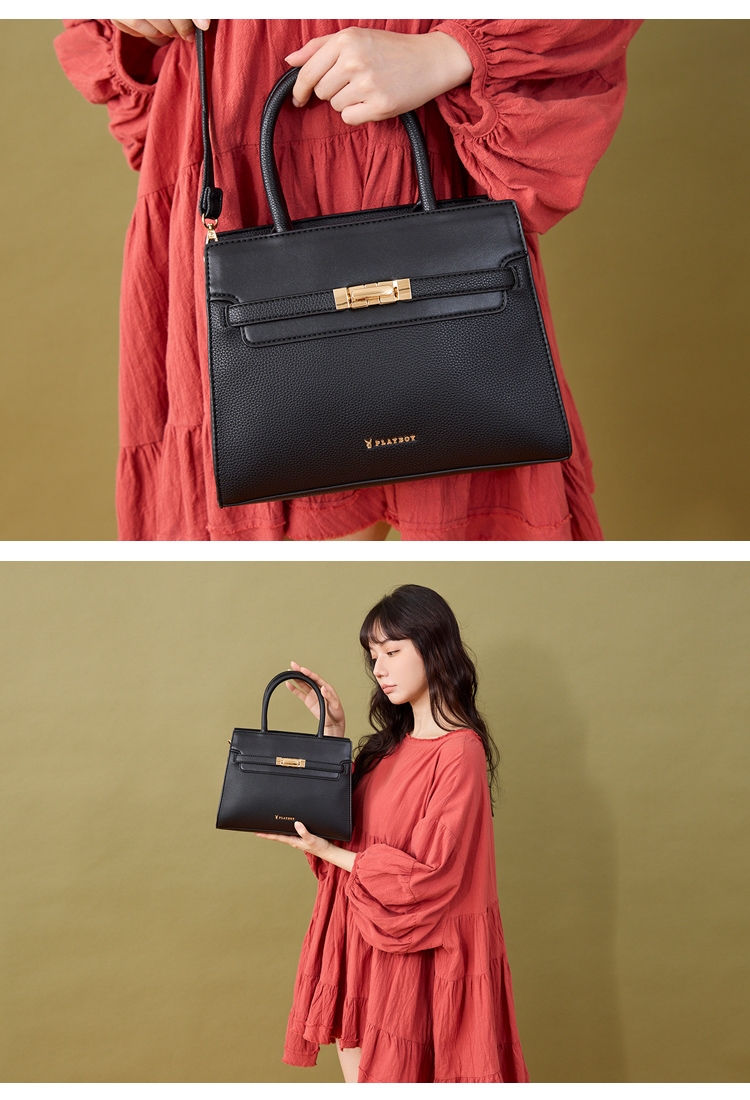 PLAYBOY - 手提包附長背帶 Serenity系列 - 黑色|手提/手拿包|ETMall東森購物網