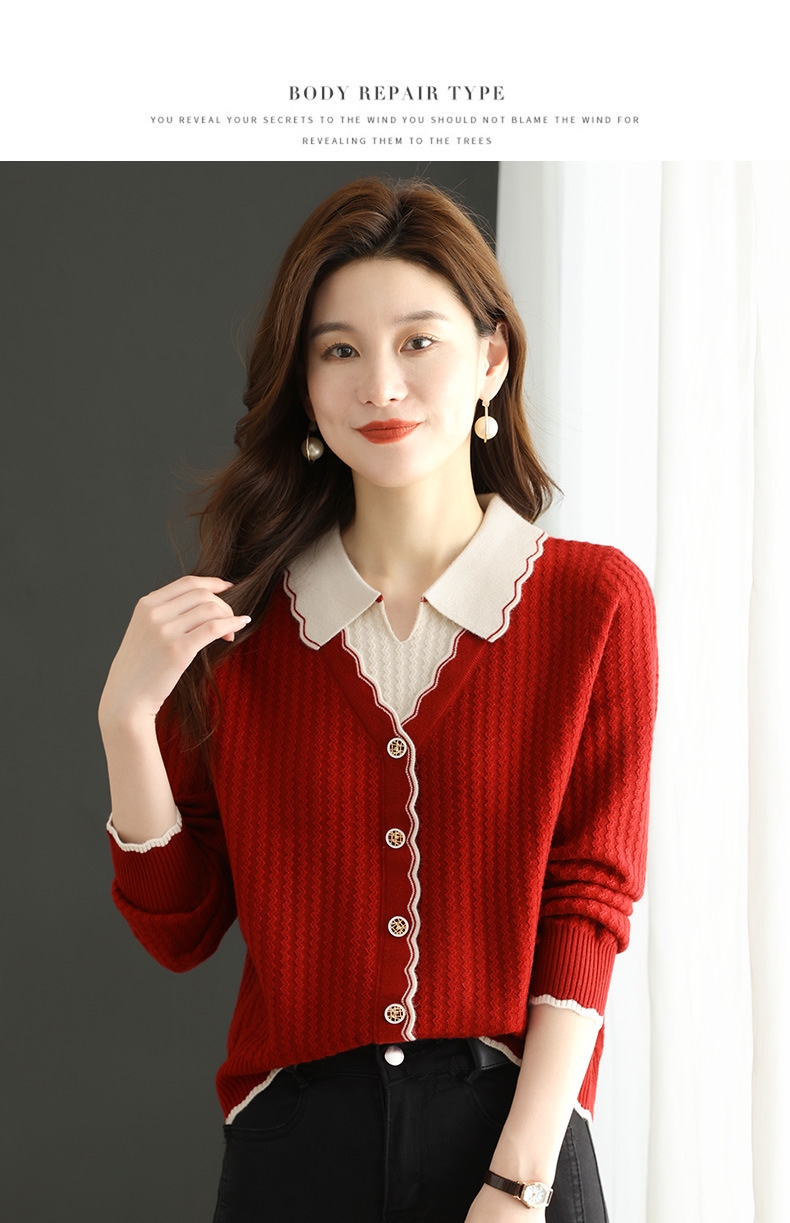 【ALLK 歐楷】新品 假兩件針織衫上衣 3色(尺寸F/中大尺碼/保暖/毛呢)|造型上衣|ETMall東森購物網