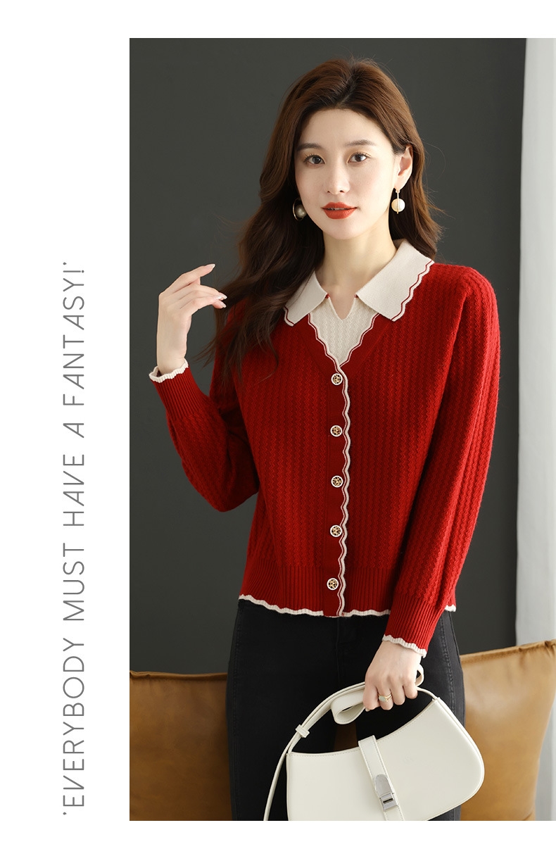 【ALLK 歐楷】新品 假兩件針織衫上衣 3色(尺寸F/中大尺碼/保暖/毛呢)|造型上衣|ETMall東森購物網