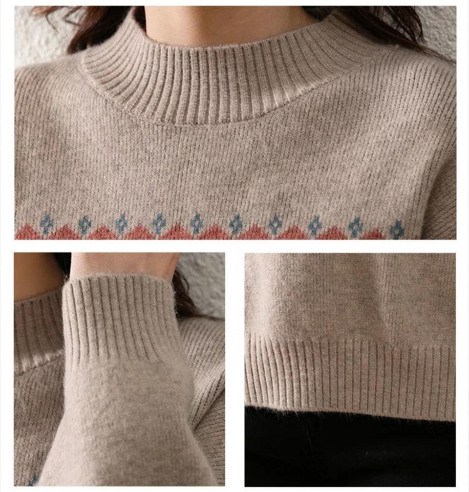 【ALLK 歐楷】新品 幾何編織針織衫上衣 2色(尺寸F/中大尺碼/保暖/毛呢)|造型上衣|ETMall東森購物網