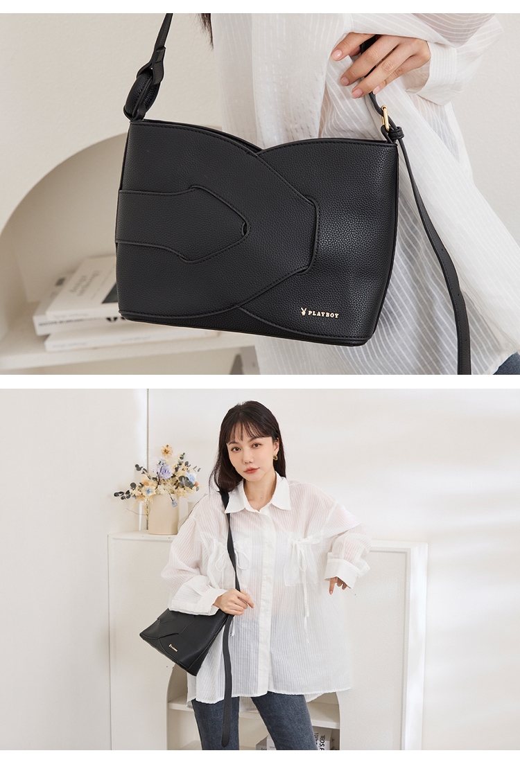 PLAYBOY - 斜背包 Groove系列 - 黑色|側背包|ETMall東森購物網