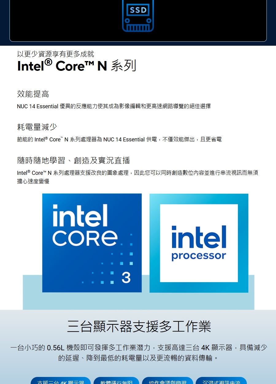 華碩 ASUS NUC 14 Essential RNUC14MNK1500009-SP1(N150/8G DDR5/128G SSD)特仕版|迷你電腦|ETMall東森購物網