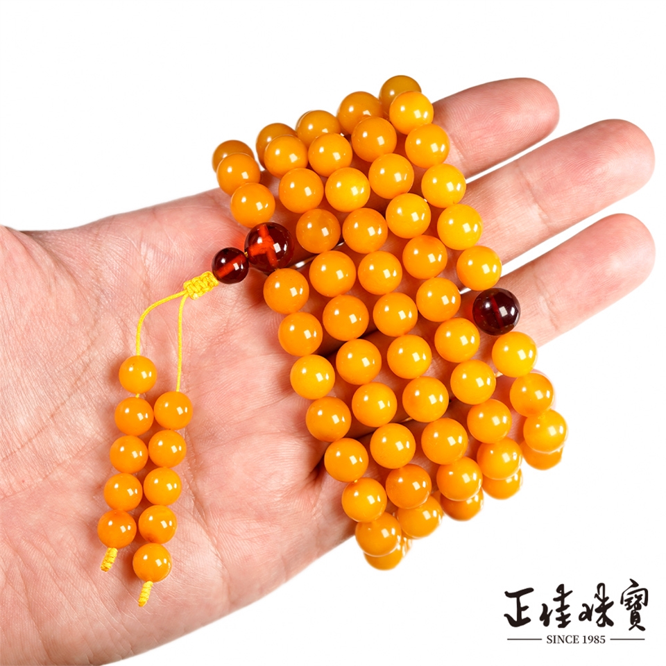 【正佳珠寶】老蜜蠟琥珀 頂級陽橙老蜜 8.8-9.3mm 108顆轉運珠 老蜜蠟念珠佛珠|手鍊|ETMall東森購物網
