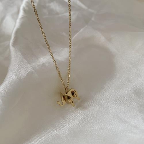 ins鈦鋼潮流個性小象項鏈女18K金|項鍊|ETMall東森購物網