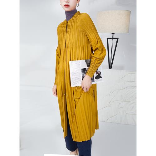 PY外套寬松中長款圓領三宅風衣|風衣|ETMall東森購物網