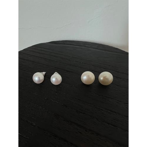 PAUSA ANN s925 天然淡水珍珠精選扁珠珍珠耳釘|耳環|ETMall東森購物網