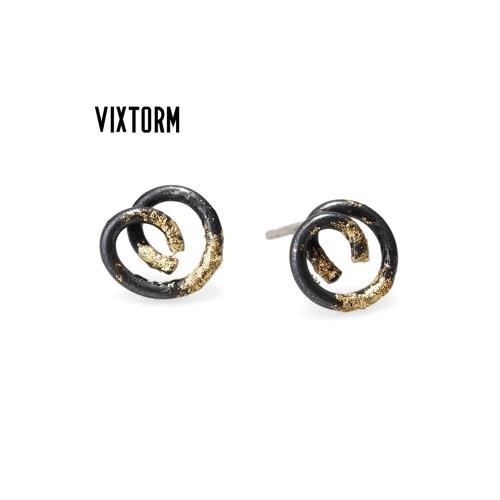VIXTORM Spiral純手工制耳釘 925銀傳統金箔工藝 原創設計師品牌|耳環|ETMall東森購物網