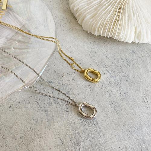 ins 925純銀橢圓甜甜圈女鎖骨鏈|項鍊|ETMall東森購物網