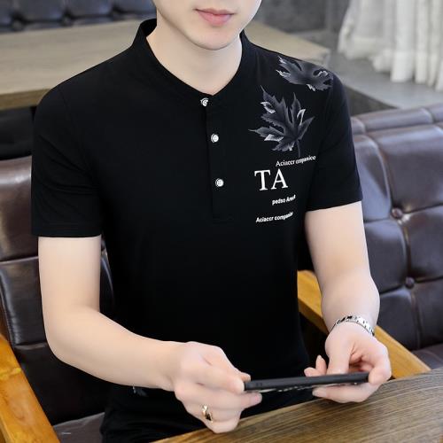 立領polo衫男裝夏季新款潮流短袖t恤男士潮牌修身百搭休閑上衣ins|Polo衫|ETMall東森購物網
