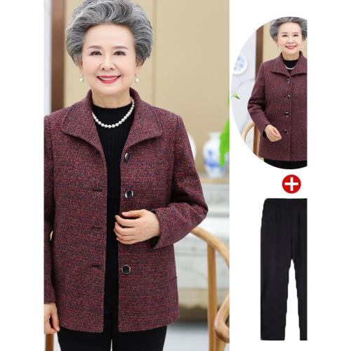 中老年人春裝外套女60歲70老人媽媽太太夾克風衣80奶奶春秋上衣服|中老年女裝|ETMall東森購物網