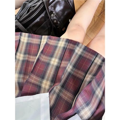 放學后的制服館jk格裙校供感深色正版原創大碼格子裙粉色|半身裙|ETMall東森購物網