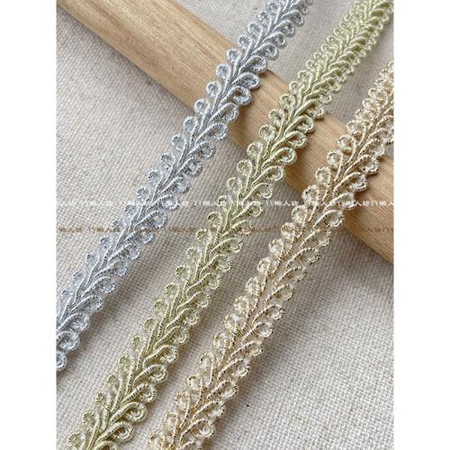 50米1.2/1CM米金閃亮金銀色絲線人字蜈蚣花邊居服裝織帶輔料|縫紉DIY配件/輔料/配件|ETMall東森購物網