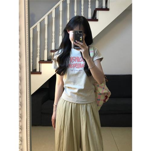 純欲辣妹bm正肩t恤女夏日多巴胺穿搭獨特別致小上衣漂亮小衫短袖|T恤|ETMall東森購物網