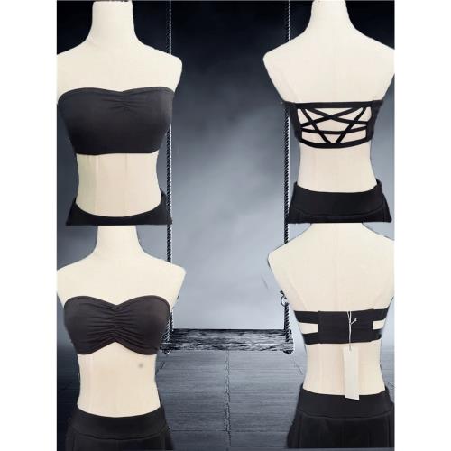 僅一批 原的暗黑哥特搖滾朋克亞文化辣妹Y2K千禧彈力百搭抹胸|抹胸|ETMall東森購物網