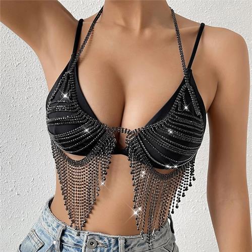 Sexy Body Chain Flash Diamond Chest Chain性感身體鏈閃鉆胸鏈 背心吊帶 Etmall東森購物網