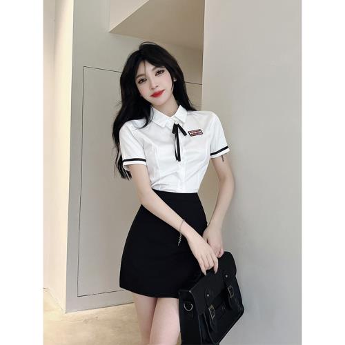 jk白色襯衫百褶短裙技師工作服|洋裝|ETMall東森購物網