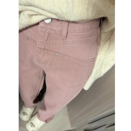 175加長版高個子170粉色窄版牛仔褲女春季高腰直筒顯瘦寬松拖地褲|牛仔褲|ETMall東森購物網