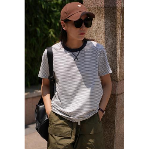 色織150-180中學生條紋T恤 兒童圓領短袖男女童 山東網店大童夏裝|T恤|ETMall東森購物網