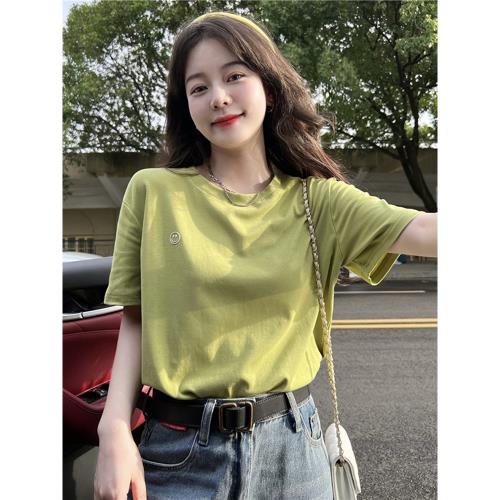 2023新款美式復古胖mm遮肚藏肉港風chic上衣綠色正肩短袖t恤女夏|裙子|ETMall東森購物網