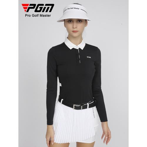 PGM韓國高端高爾夫球女裝2023夏新款長袖服裝運動高彈T恤上衣|高爾夫服裝|ETMall東森購物網