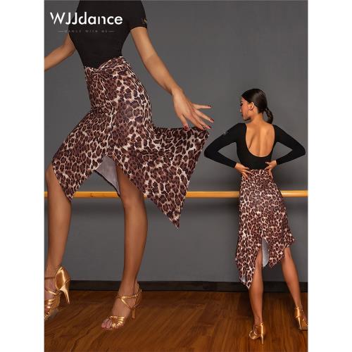 WJJdance拉丁舞半身裙女成人2024新款前腰扭結國標練功服裝短裙子|拉丁舞下裝|ETMall東森購物網