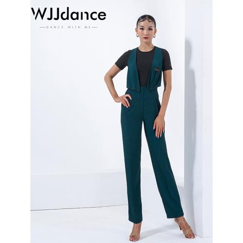 WJJdance拉丁舞褲子女2025新款高腰可拆卸寬背帶長褲國標練功服裝|拉丁舞下裝|ETMall東森購物網