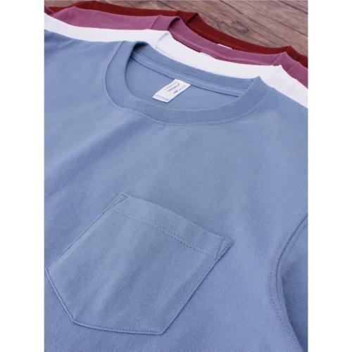 265g口袋高端T恤男純棉純色重磅短袖日系復古咔嘰精梳棉男裝上衣|婚紗手套|ETMall東森購物網