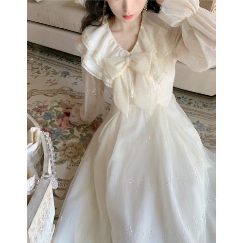 200斤胖MM網紗白色禮服仙女蕾絲|大尺碼連身裙|ETMall東森購物網